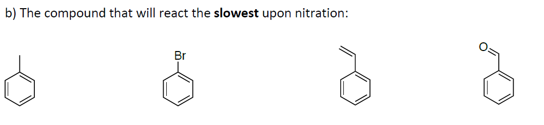 Solved B The Compound That Will React The Slowest Upon