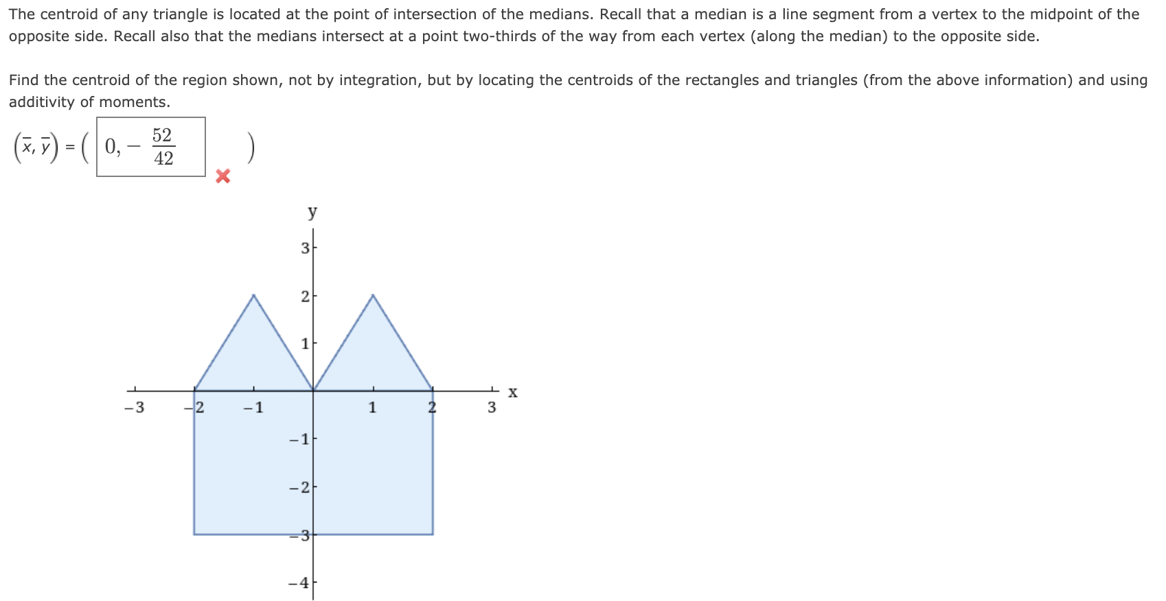 Solved The centroid of any triangle is located at the point | Chegg.com