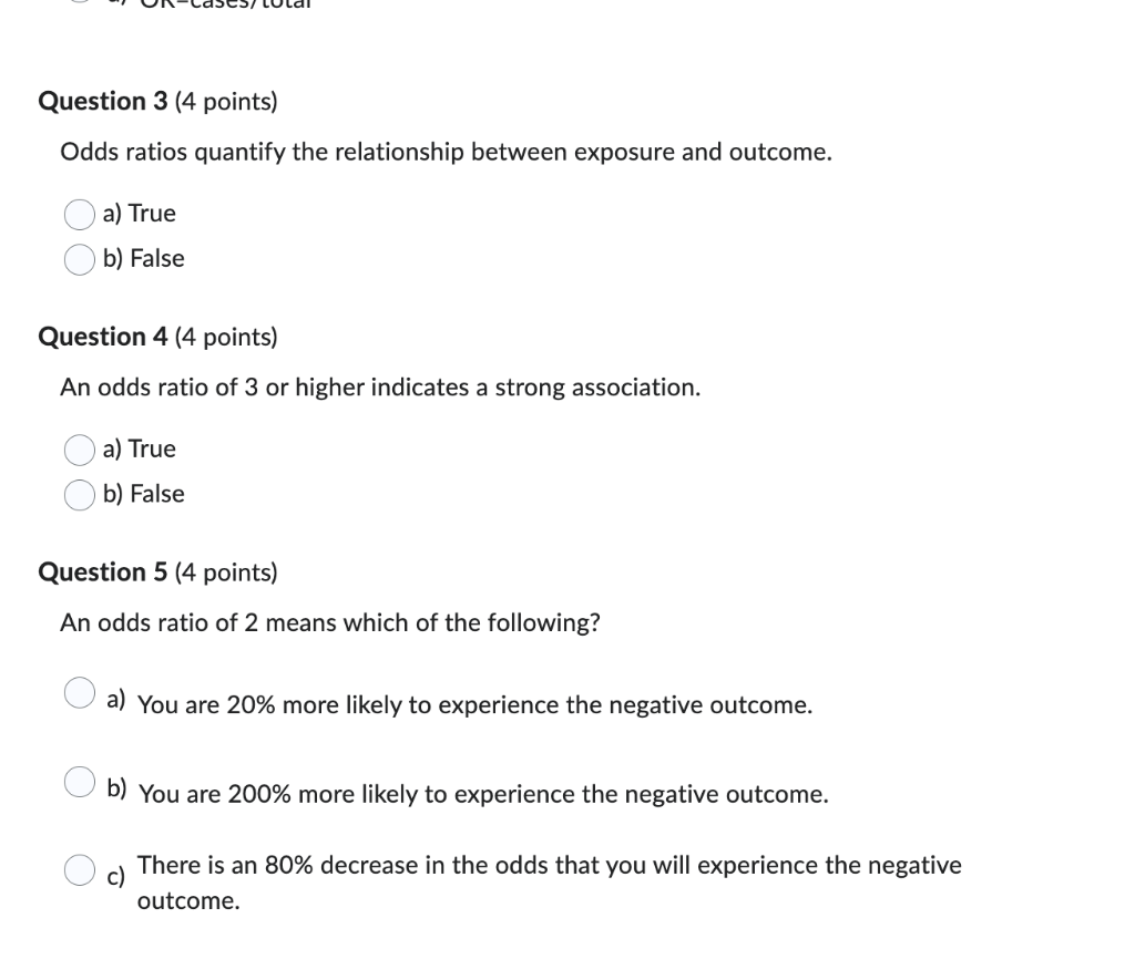 Solved Odds ratios quantify the relationship between | Chegg.com
