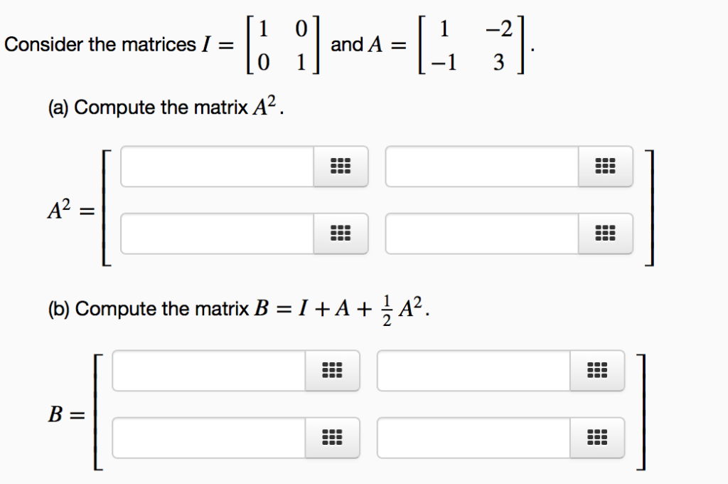 Solved (0 1-2 Consider the matrices「 and A (a) Compute the | Chegg.com
