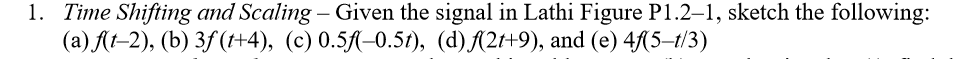 Solved 1. Time Shifting and Scaling - Given the signal in | Chegg.com