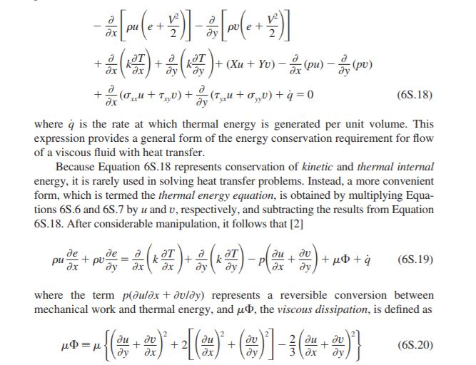 Conservation Of Energy Equation Heat Transfer