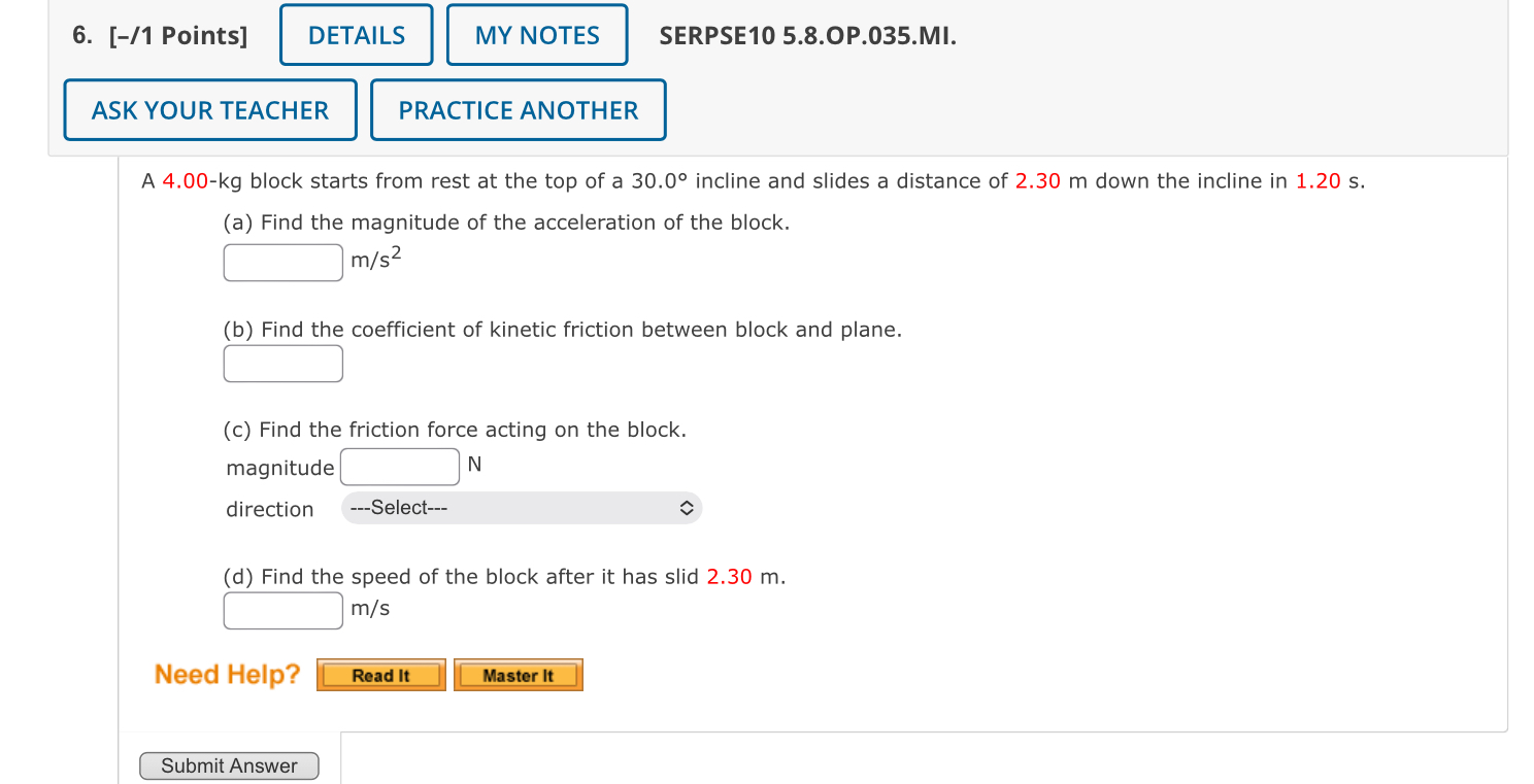 Solved A 4.00-kg block starts from rest at the top of a | Chegg.com