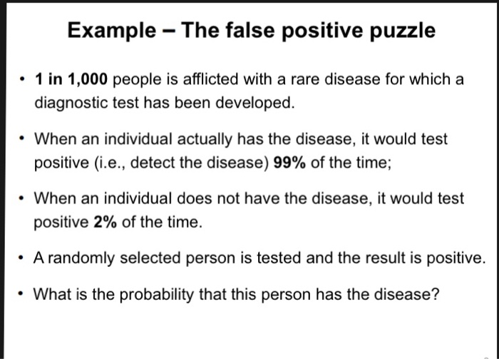 Solved 1:1000 is the prior probability of having the disease | Chegg.com