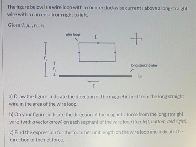 Solved The figure below is a wire loop with a | Chegg.com