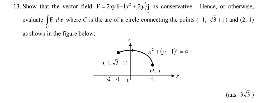 Solved evaluate ∫CF⋅d∼r where C is the arc of a circle | Chegg.com