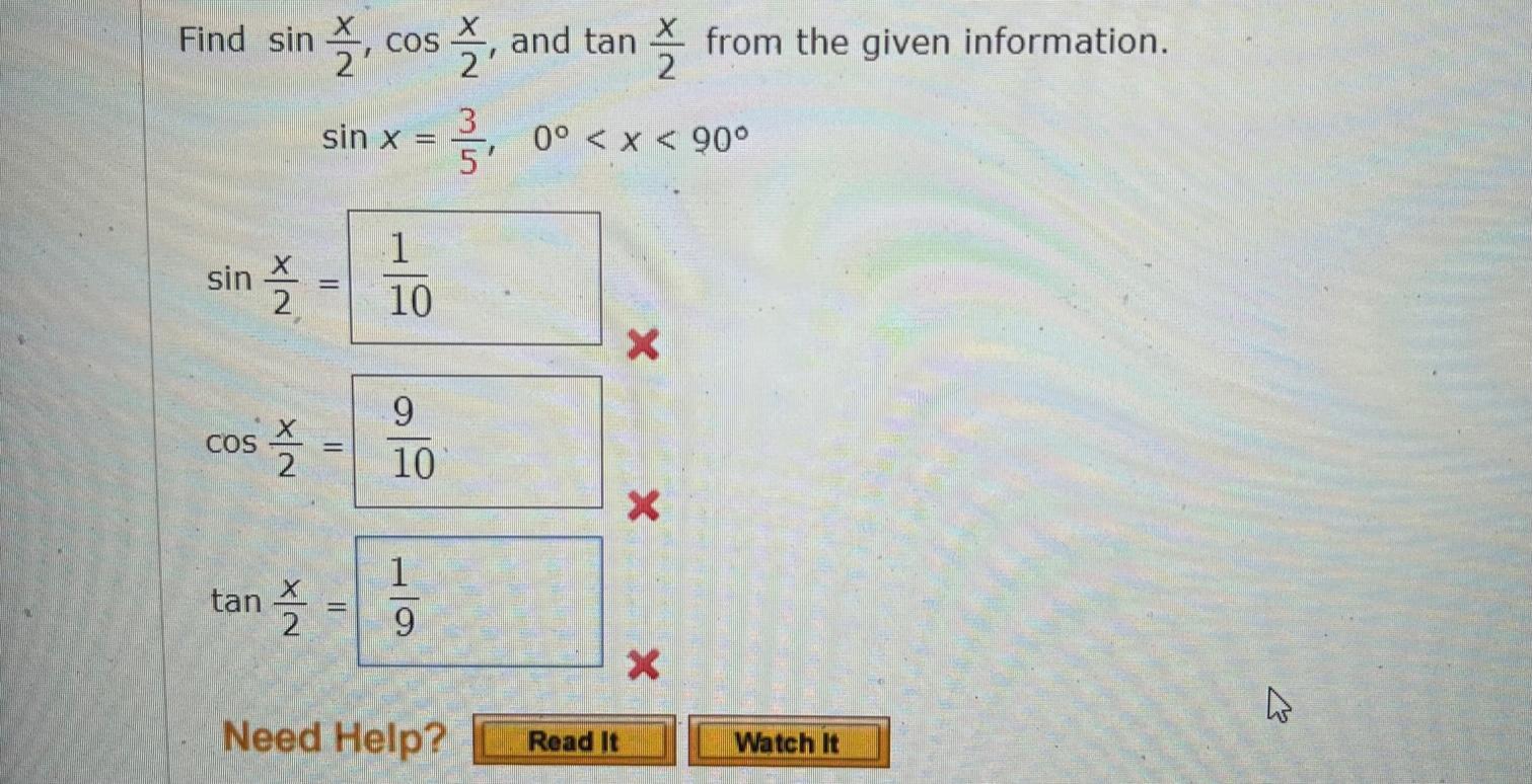 Solved Find sin2x,cos2x, and tan2x from the given | Chegg.com