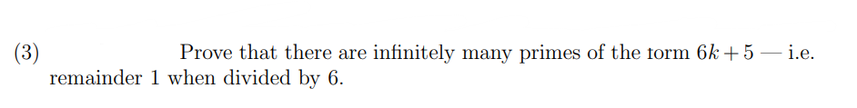 Solved (3) Prove that there are infinitely many primes of | Chegg.com