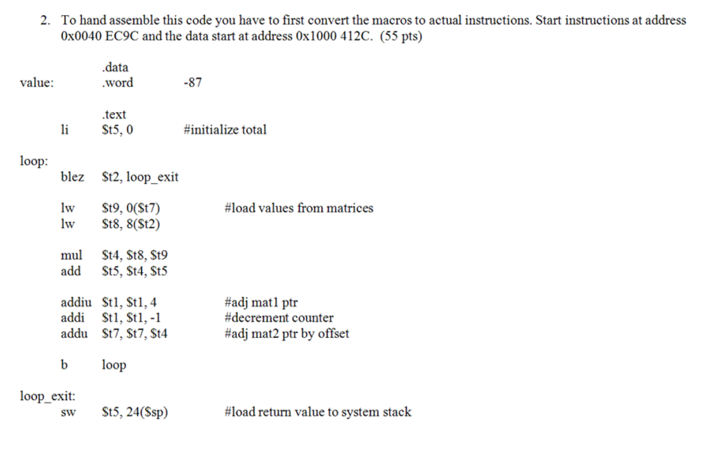 2. To hand assemble this code you have to first | Chegg.com