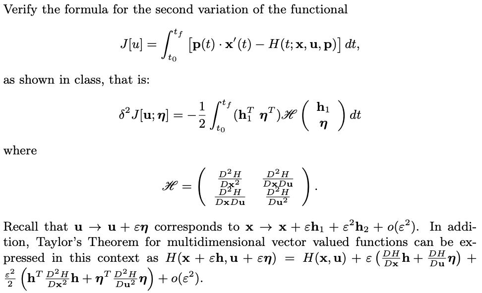 Solved Verify the formula for the second variation of the | Chegg.com