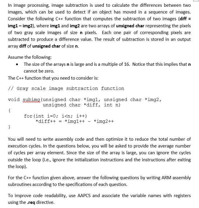In image processing, image subtraction is used to | Chegg.com
