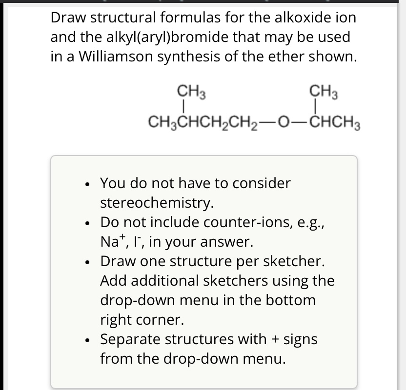 Solved Draw structural formulas for the alkoxide ionand the | Chegg.com