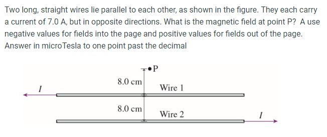 Solved Two long, straight wires lie parallel to each other, | Chegg.com