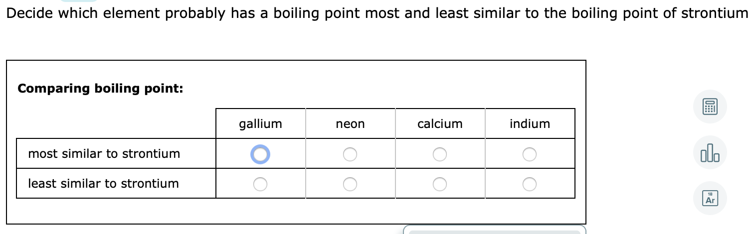 Solved Decide which element probably has a boiling point | Chegg.com