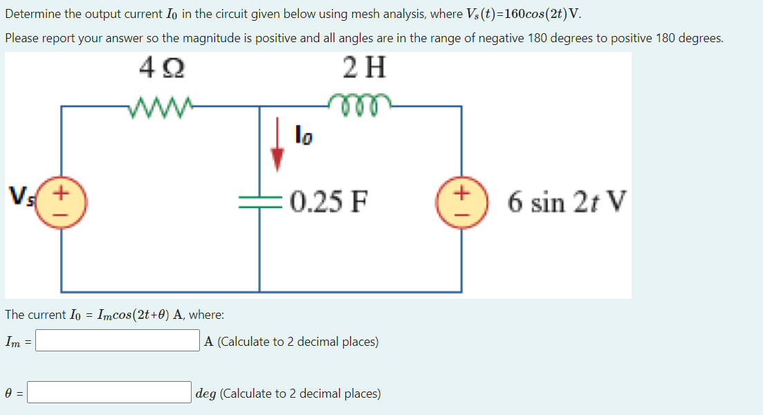 Solved Determine the output current Io in the circuit given | Chegg.com