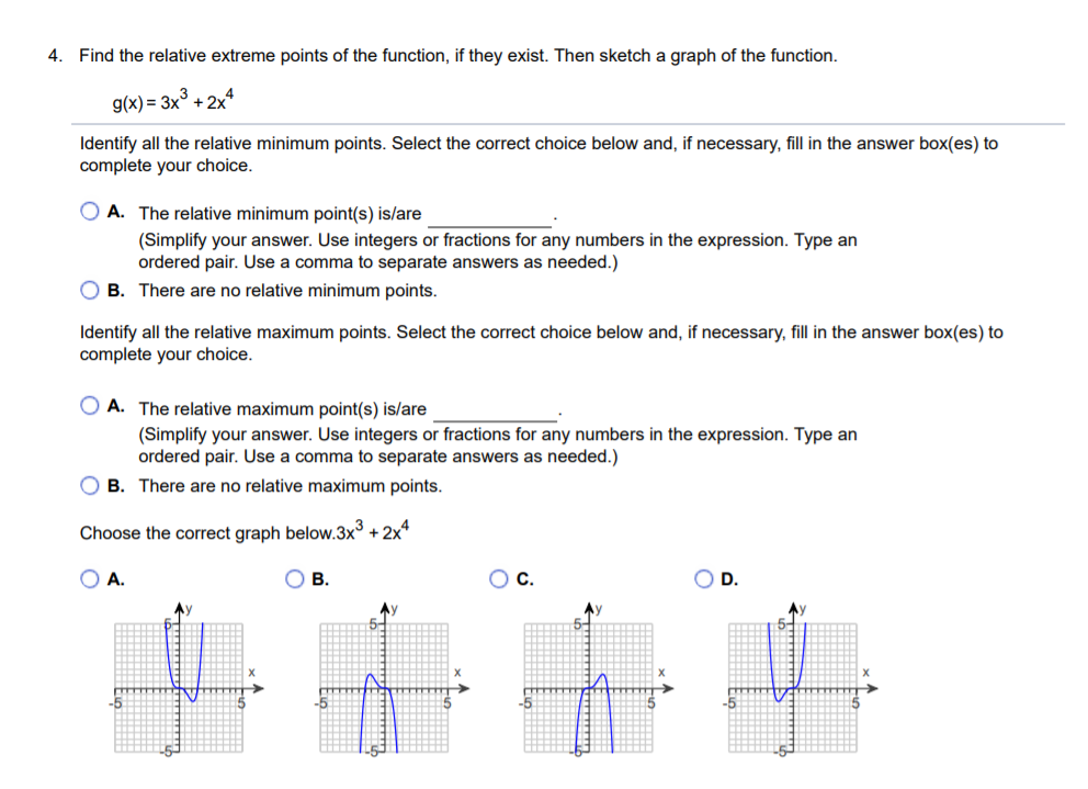 Solved 4. Find the relative extreme points of the function, | Chegg.com