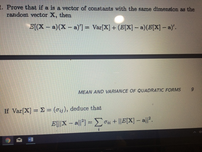 Solved . Prove that if a is a vector of constants with the | Chegg.com