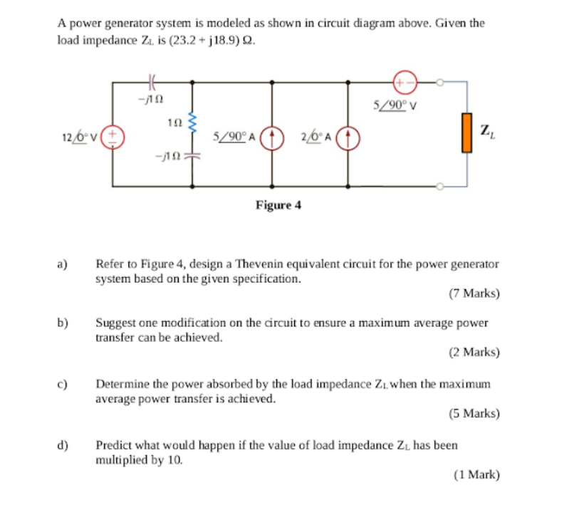 Solved A power generator system is modeled as shown in | Chegg.com