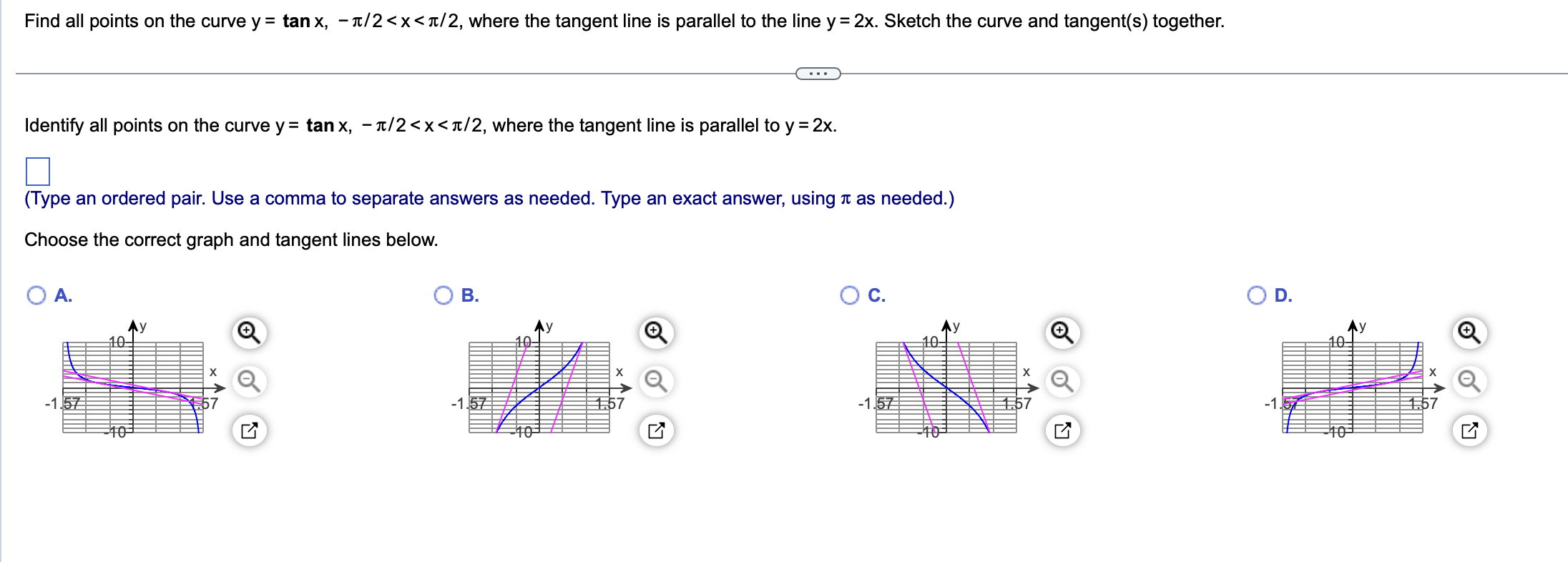 Solved Find all points on the curve y=tanx,−π/2 | Chegg.com