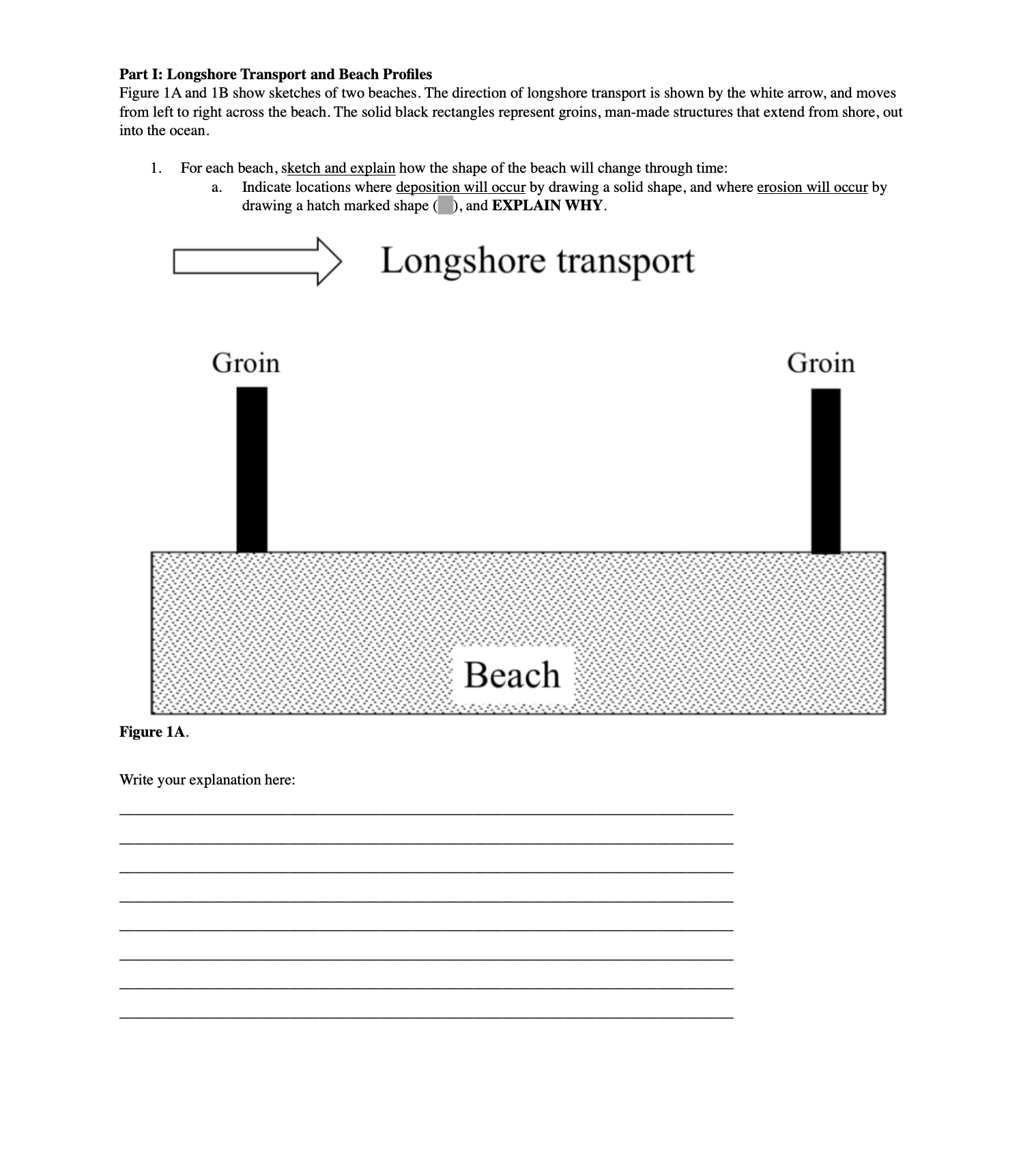 Solved Part I: Longshore Transport and Beach Profiles Figure | Chegg.com