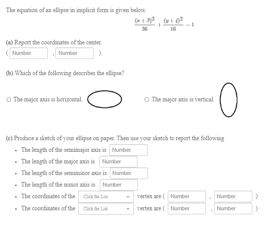 Solved The equation of an ellipse in implicit form is given | Chegg.com