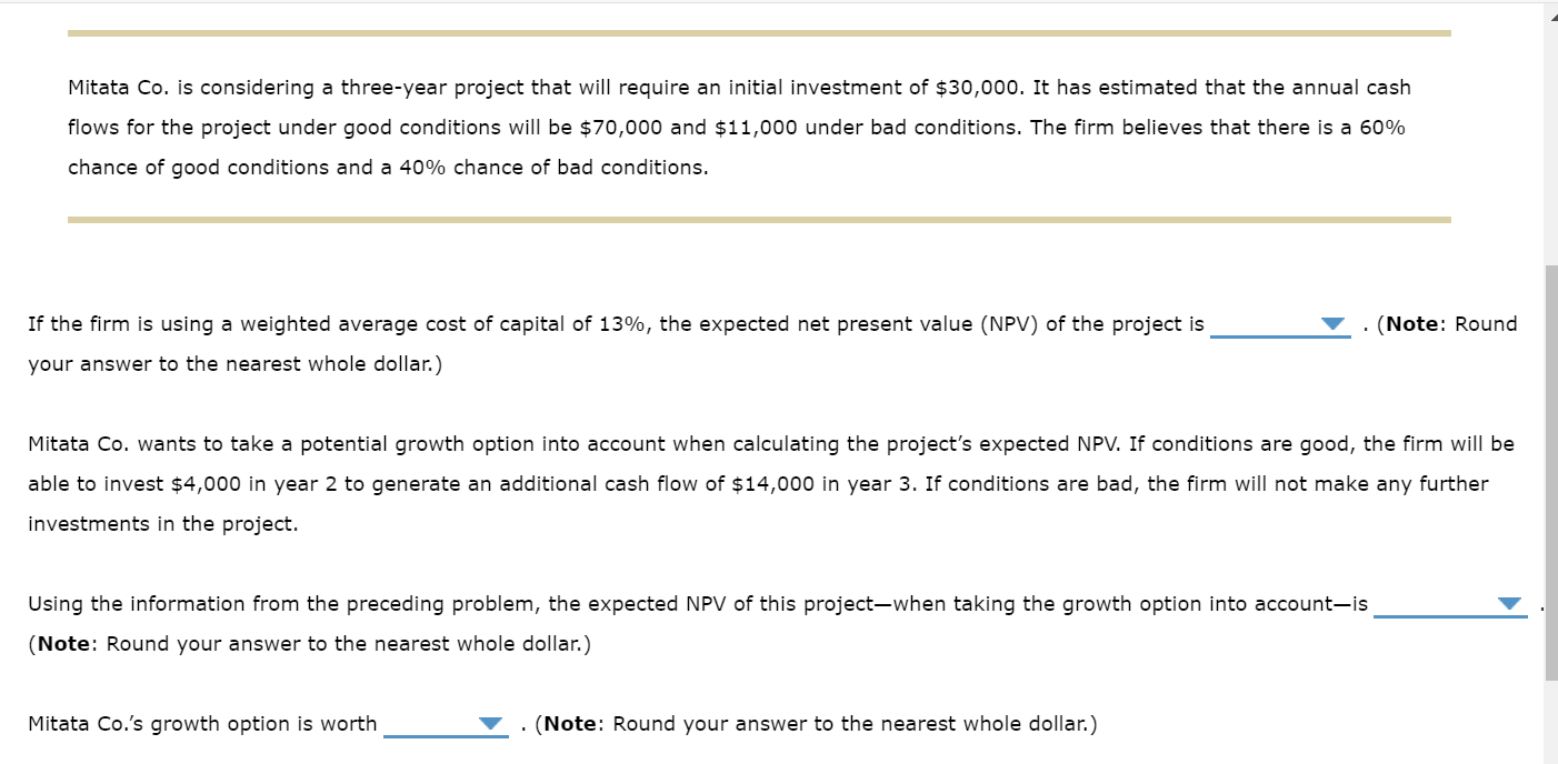 Solved Mitata Co. is considering a three-year project that | Chegg.com
