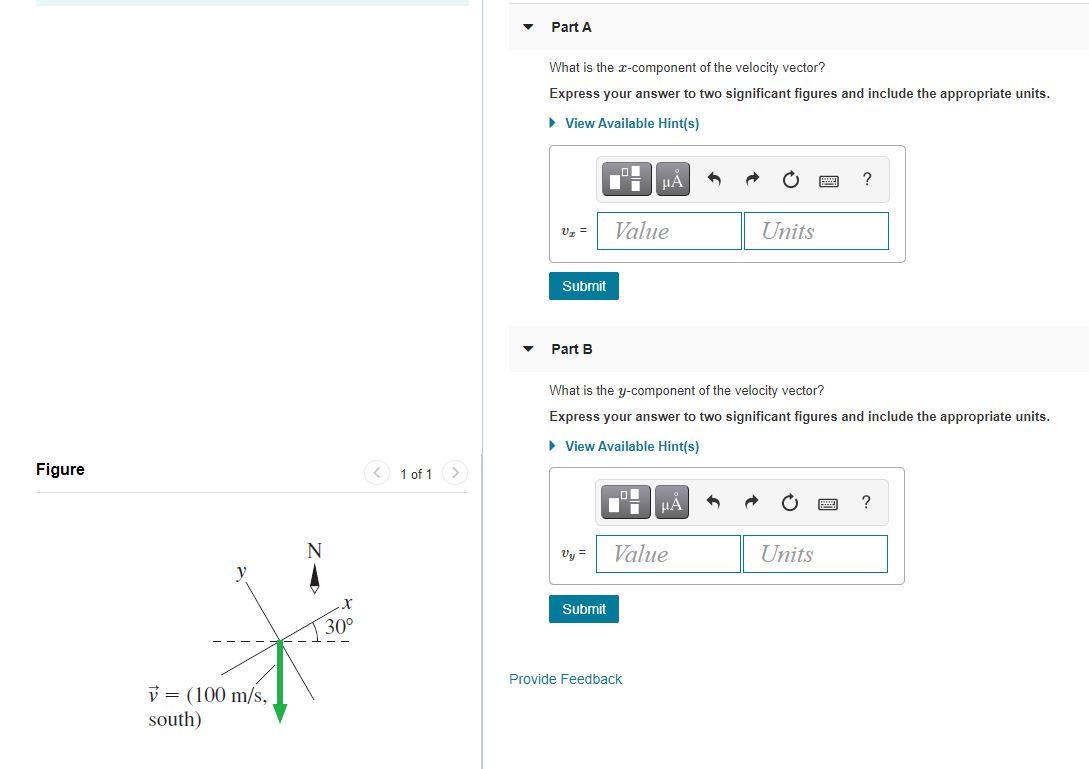 Solved Part A What is the x-component of the velocity | Chegg.com