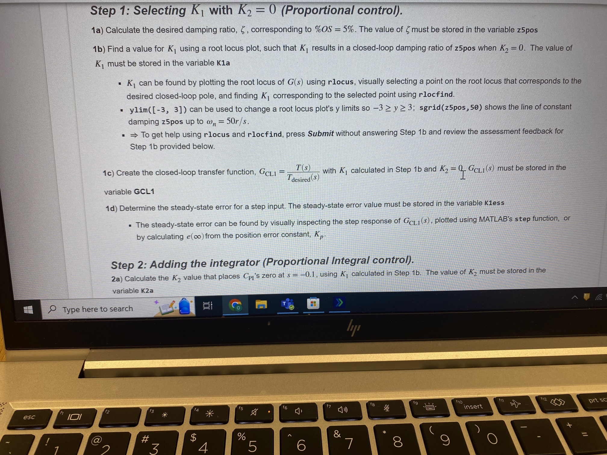 Solved Pl compensator design using root locus The heating | Chegg.com