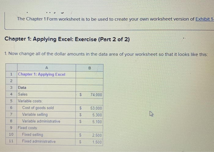Solved The Chapter 1 Form worksheet is to be used to create | Chegg.com