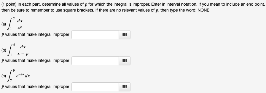 Solved 1 Point In Each Part Determine All Values Of P For