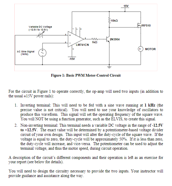 You will design, simulate, and test a motor driver | Chegg.com