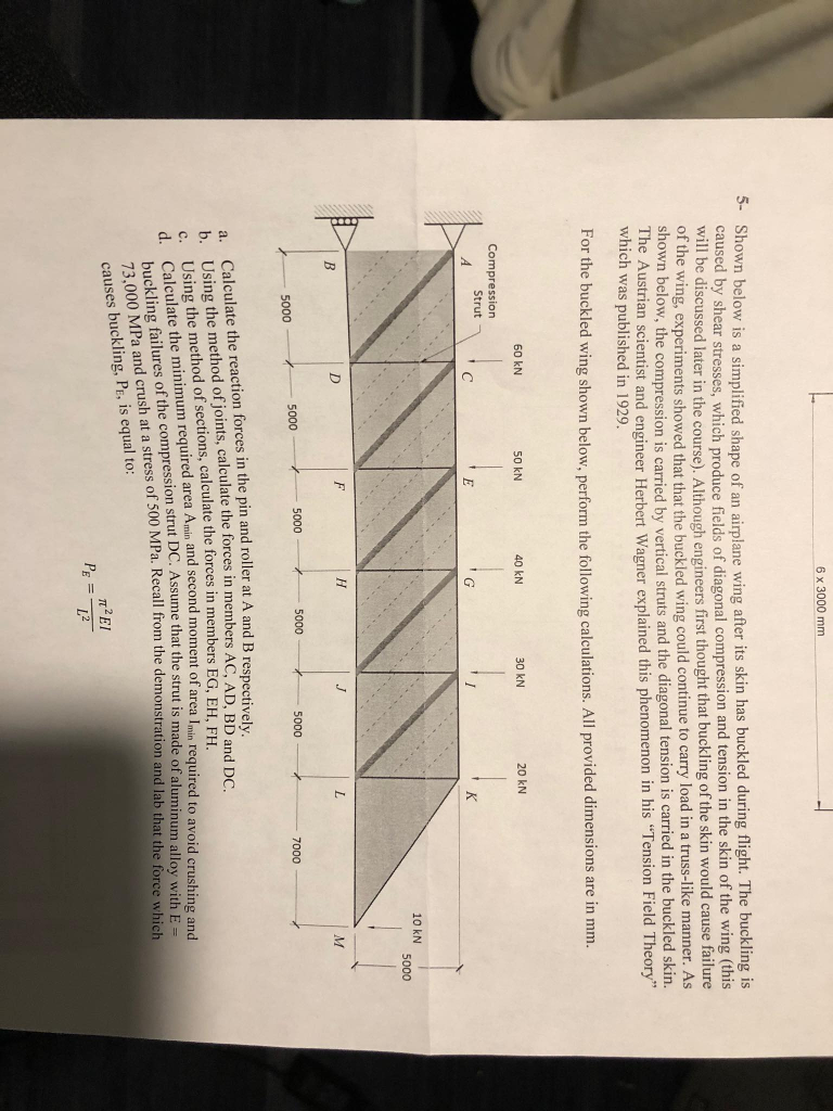 Solved 6 x 3000 mm S-Shown below is a simplified shape of an | Chegg.com