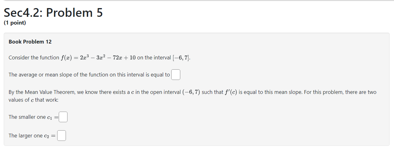 Solved Sec4.2: Problem 5(1 ﻿point)Book Problem 12Consider | Chegg.com