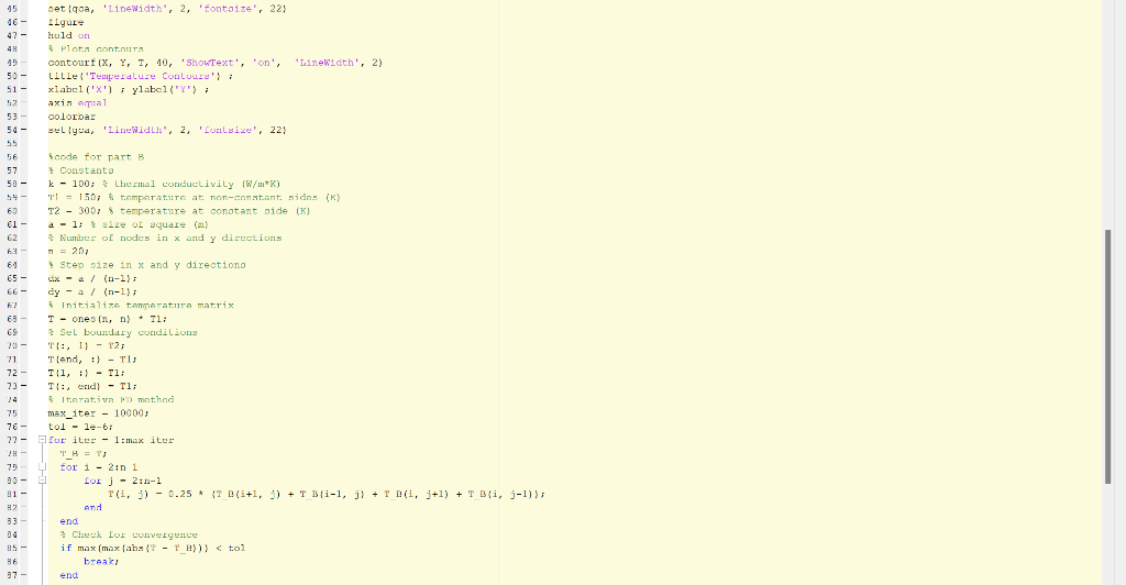 Solved Cond Contourf(T_A-T_B); T=flipud(T'); o Plot | Chegg.com