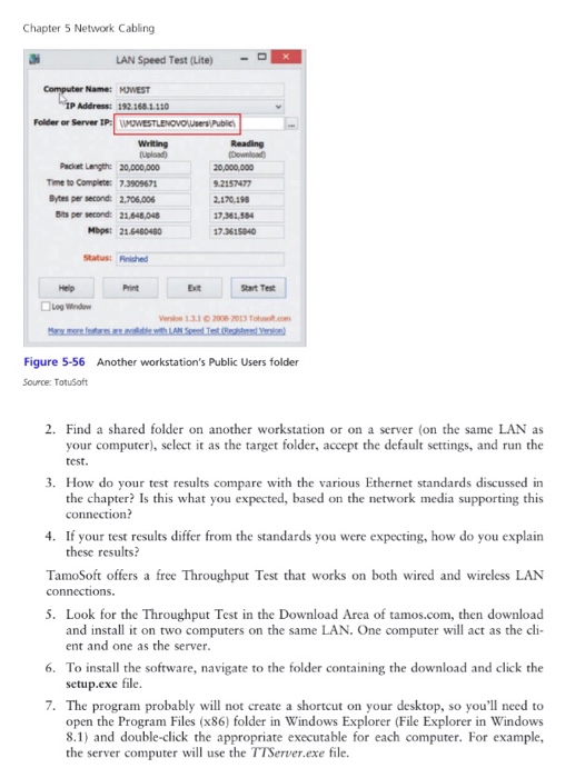 Solved Case Project 5-2: LAN Testing A variety of software | Chegg.com