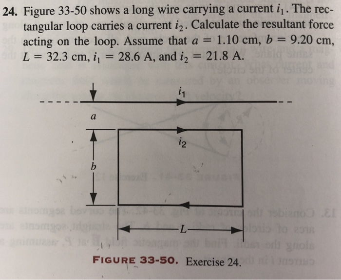 Solved 24. Figure 33-50 shows a long wire carrying a current | Chegg.com