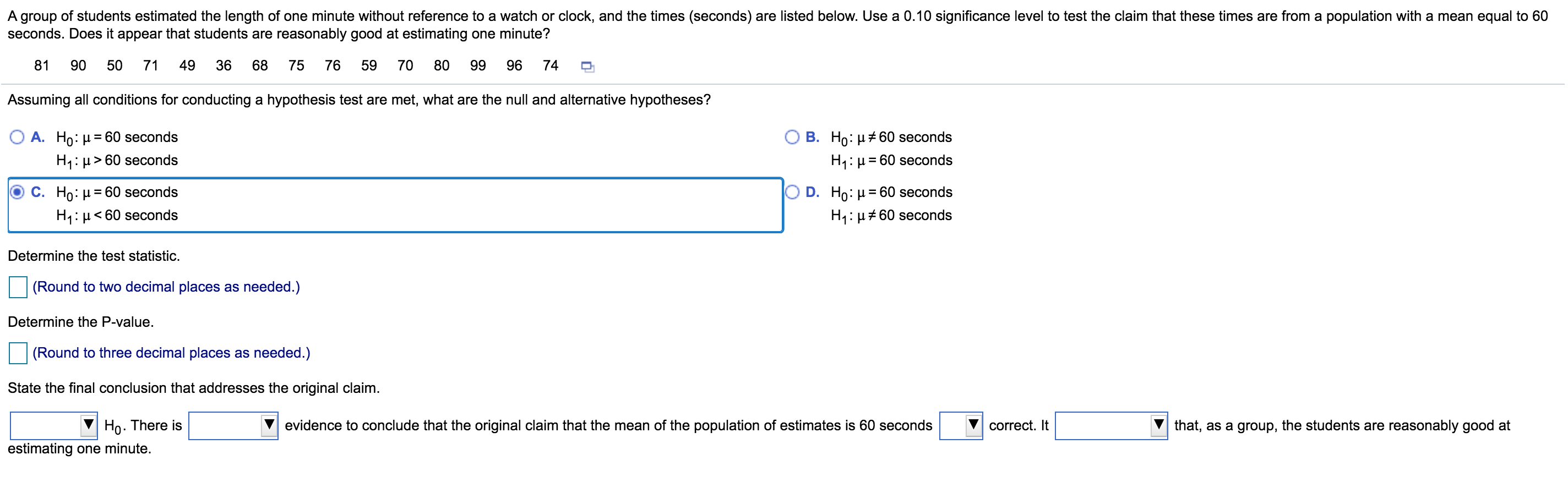 Solved (Reject, Fail to reject) H0. There is (sufficient , | Chegg.com