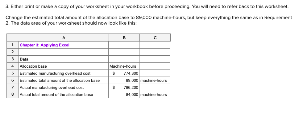 Solved x f Chapter 3: Applying Excel A1 Chapter 3: Applying | Chegg.com