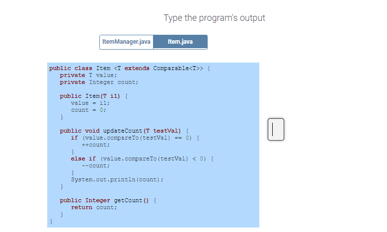 Solved Type the program's output Item Manager.java Item.java | Chegg.com