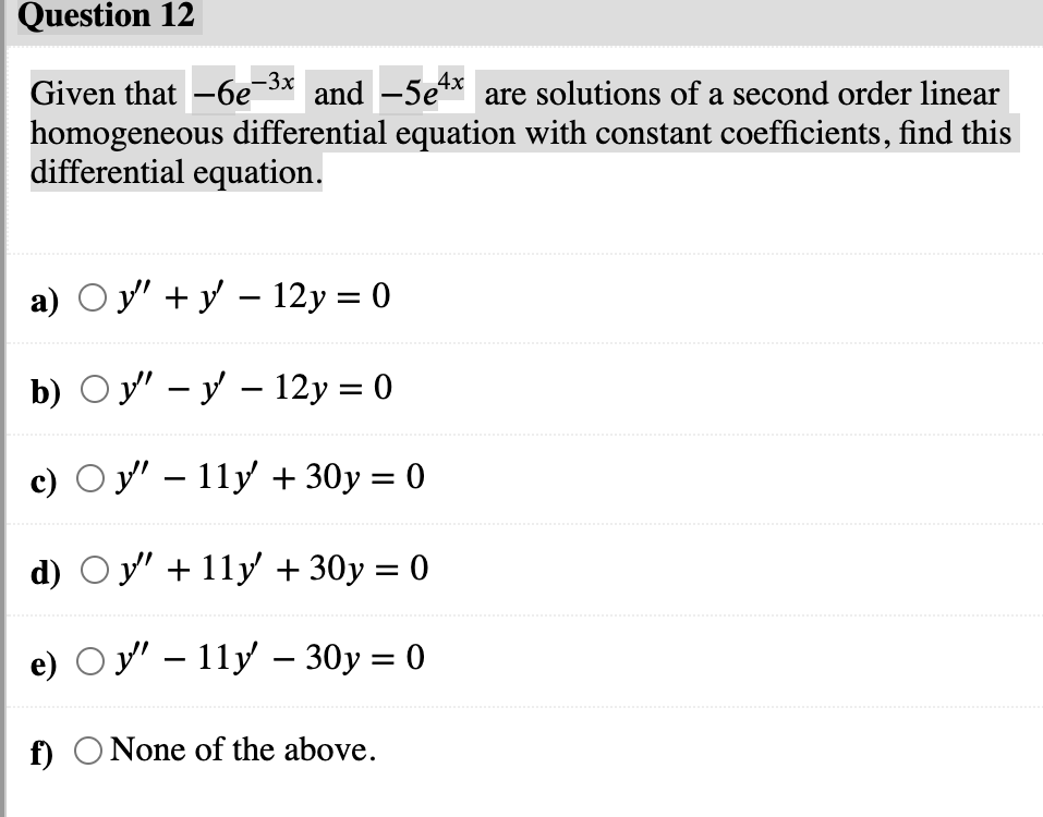 Solved There are functions of the form xf that solve the | Chegg.com