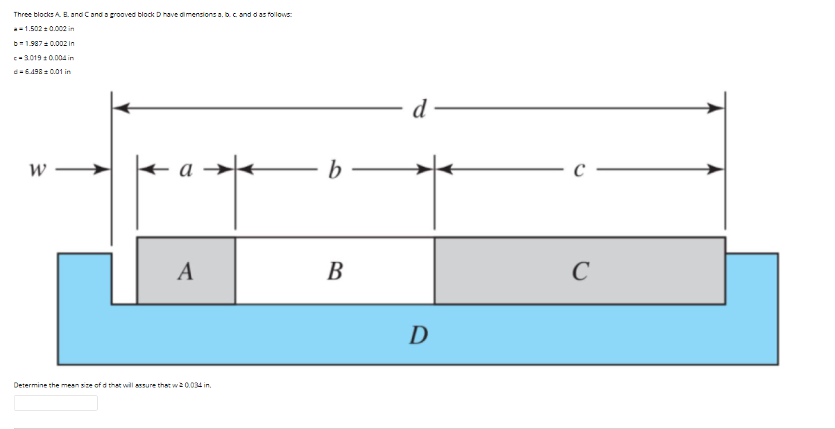 Solved Three blocks A, B, and C and a grooved block D have | Chegg.com