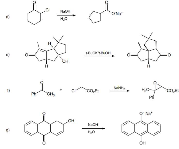 Solved CI NaOH t-BuOK/t-BuOH e) он NaNH2 +CI CO2Et CO2Et Ph | Chegg.com