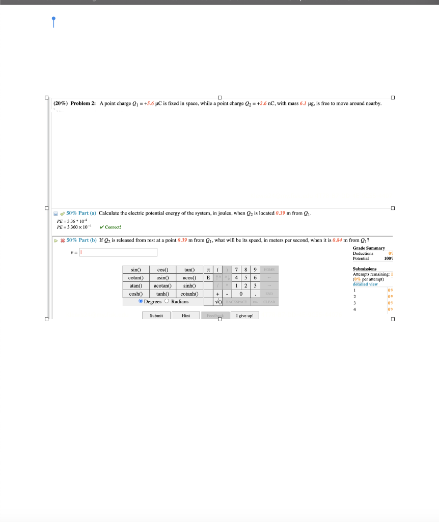 Solved A point charge Q1 = +5.6 μC is fixed in space, while | Chegg.com