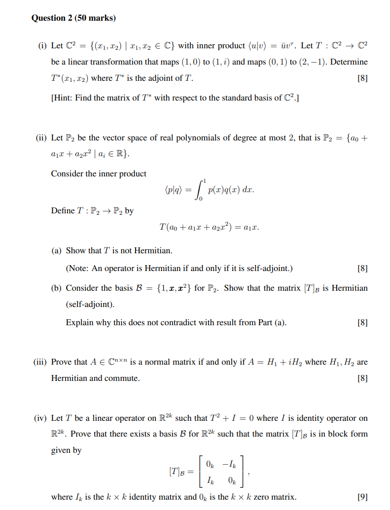 Solved Question 2 (50 marks) (i) Let C2 = {(11, 12) | 11, 12 | Chegg.com