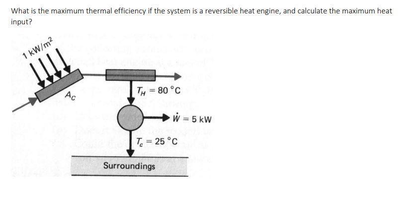 Solved What is the maximum thermal efficiency if the system | Chegg.com