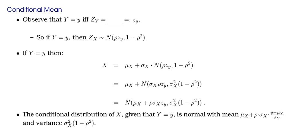 Solved Conditional Mean of Bivariate Normal Distribution | Chegg.com