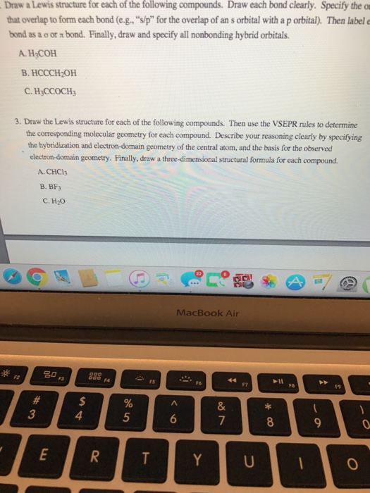 Solved Draw A Lewis Structure For Each Of The Following