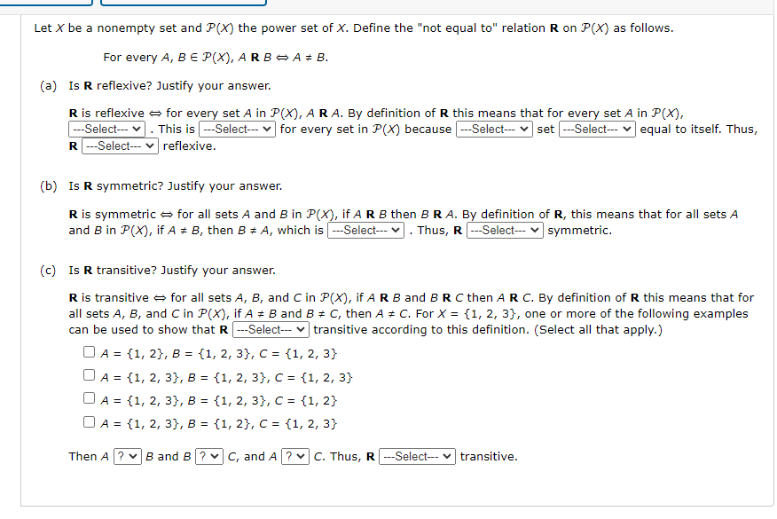 Solved Let X be a nonempty set and P(X) the power set of X. | Chegg.com