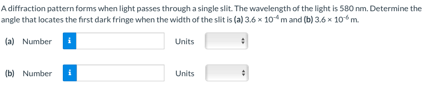 Solved A diffraction pattern forms when light passes through | Chegg.com