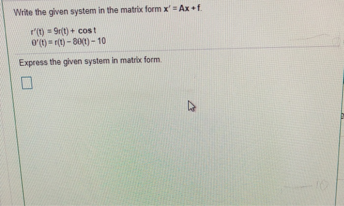 Solved tewrite the given scalar equation as a first-order | Chegg.com